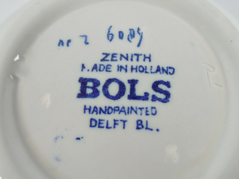 Bols Zenith Holland Blue Delft Decanter Cruet Cork Lid Jug Carafe White ...
