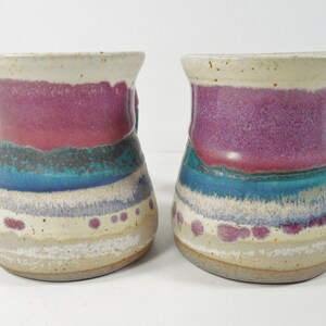 Magenta Purple Teal Aqua Blue Drip Glaze Speckled Cream Glaze Natural ...