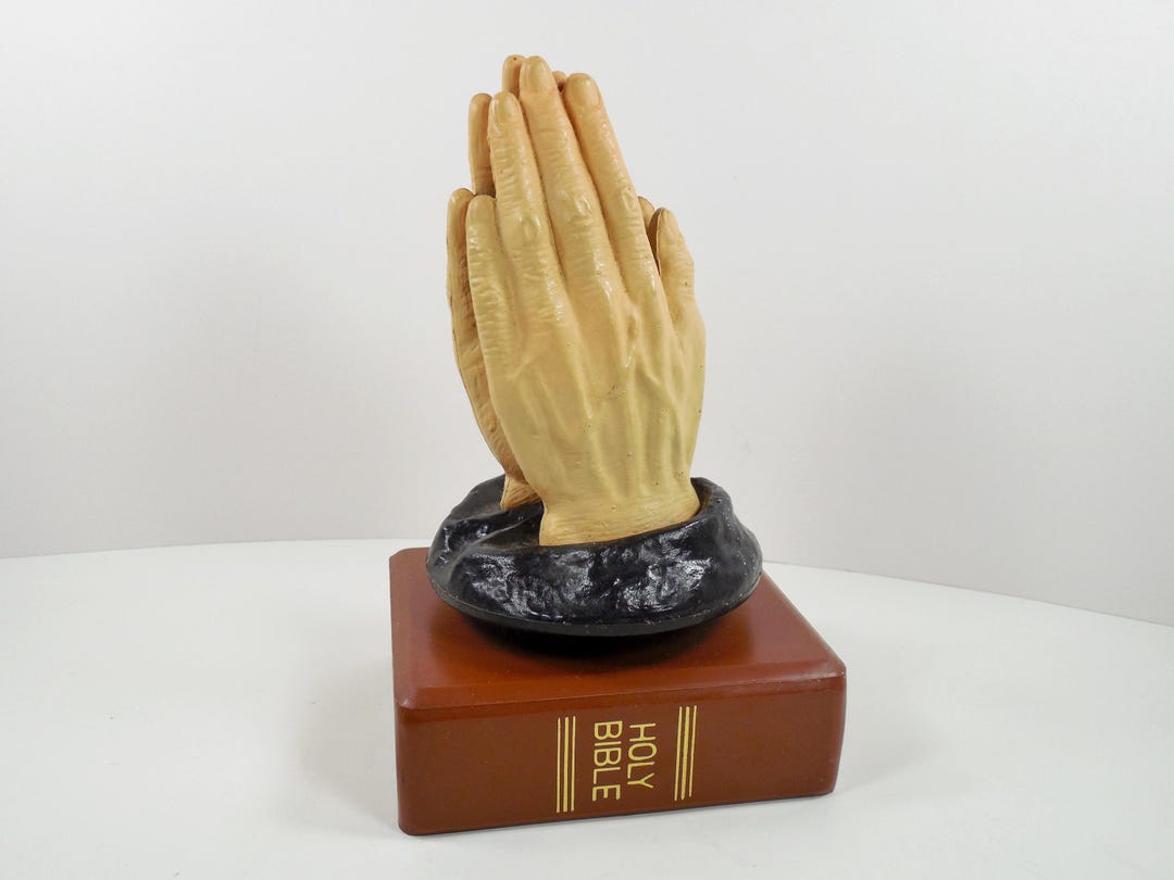 Praying Prayer Hands Holy Bible Figurine Rotating Motion Music Box ...