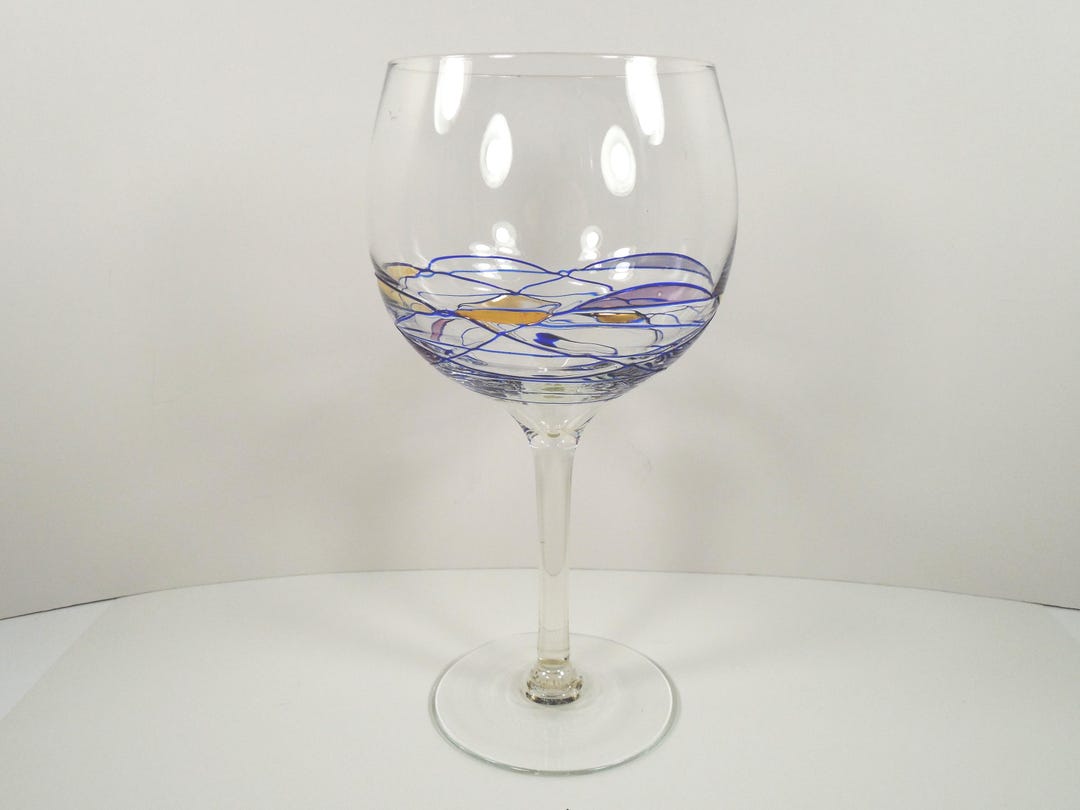 Mosaic Calypso Stained Glass Romanian Art Glass Grande Large Stemmed ...