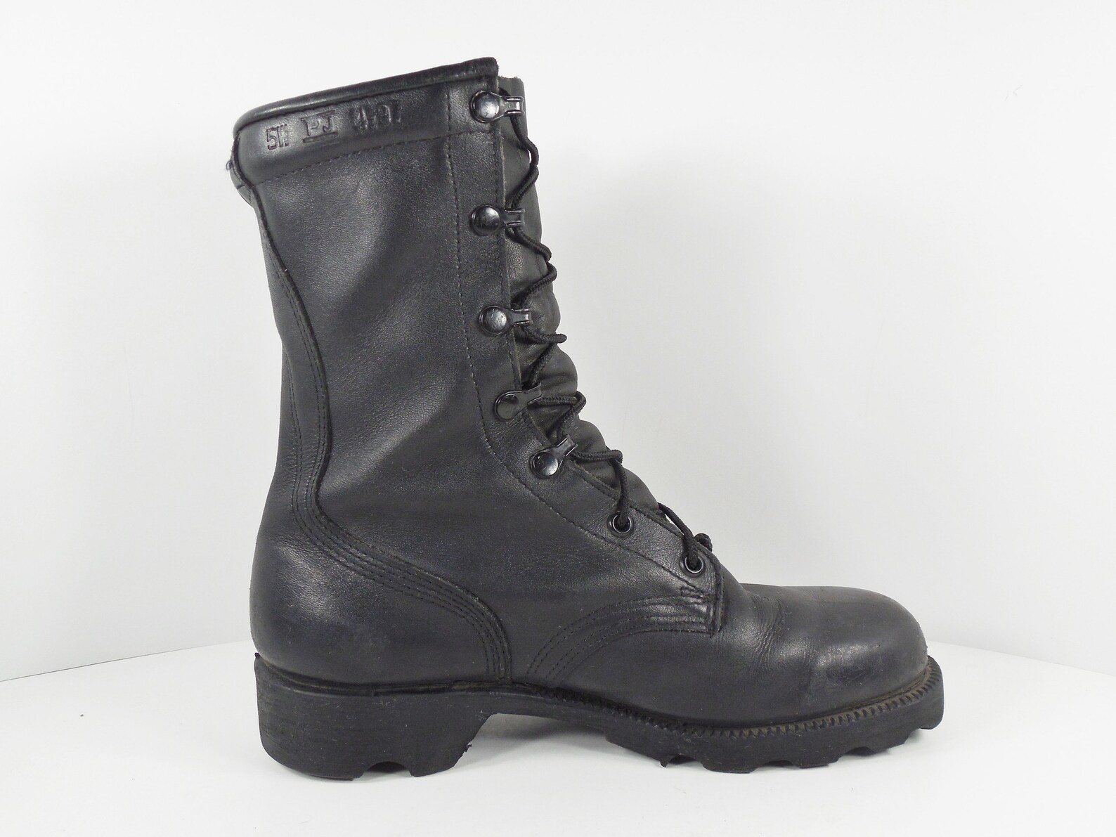 90s Altama Military Combat Boots PJ 4-97 Black Full Leather Men Size 5 ...