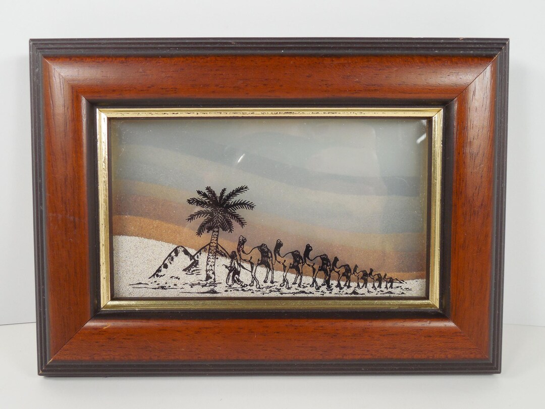 United Arab Emirates UAE Dubai Bedouin Camel Wood Framed 3 D 3 ...