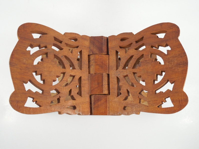 Carved Wood Wooden Folding Book Stand Book Rack Book Display Bible ...