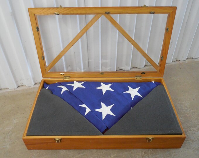 Wood Wooden Flag Military Memorial Display Case Pheonix Industries ...