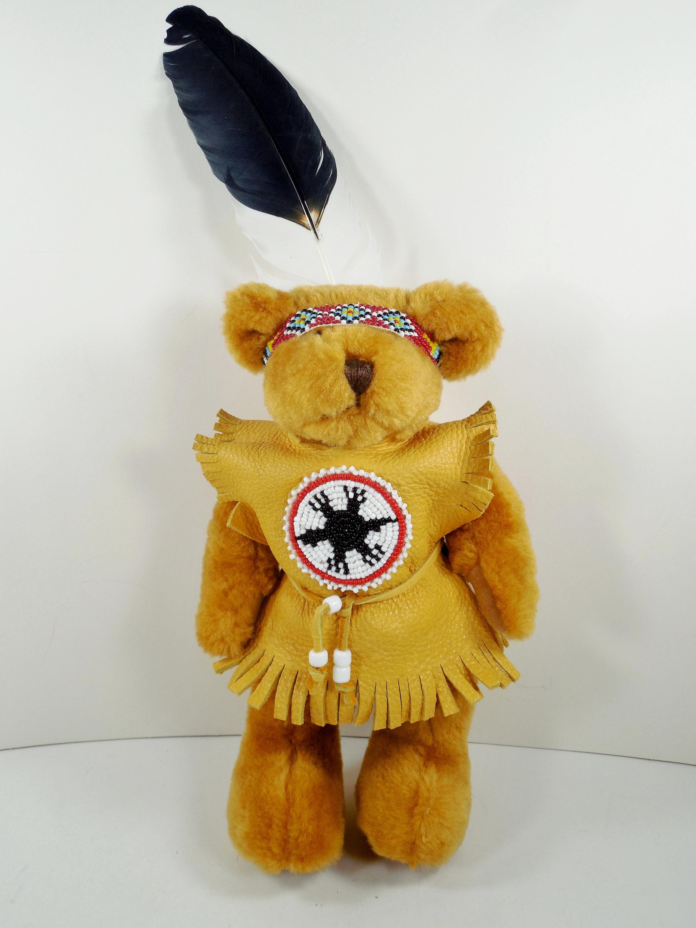 B.J. Toy Co. Native American Teddy Bear Stuffed Plush Toy Figurine ...