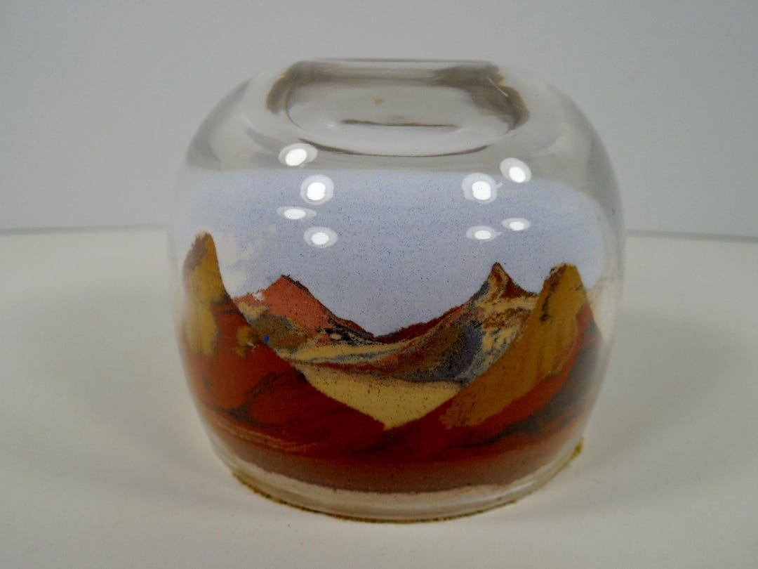 Arizona Desert Sand Art Sand Glass Paperweight Clear Glass Hand Crafted ...