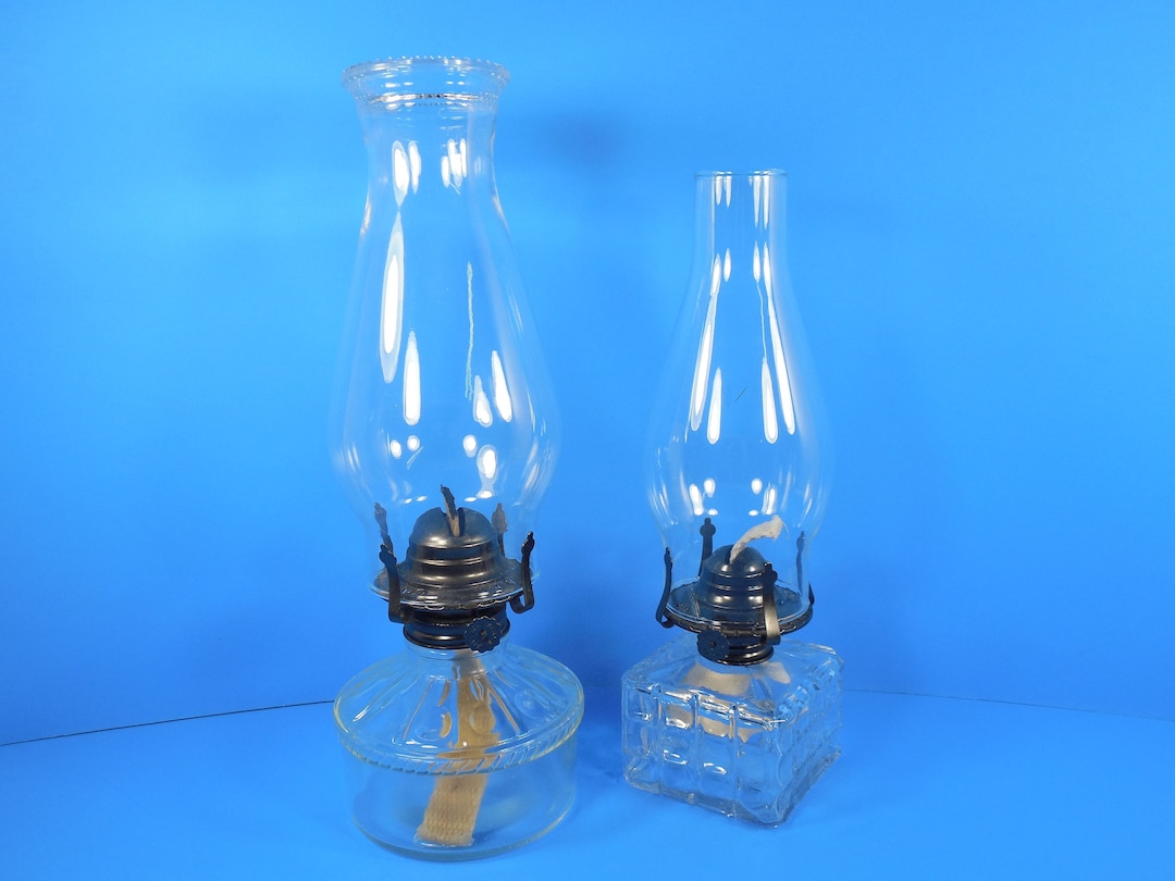 Lamplight Farms Glass Kerosene Hurricane Lantern Paraffin Oil Lamp Set ...