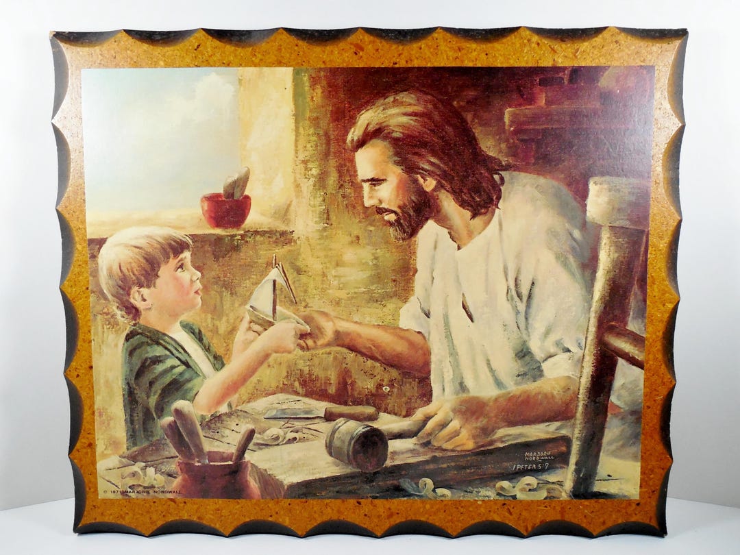 Marjorie Nordwall 1971 St Joseph Nazareth Teaching Child Jeus Young Boy ...