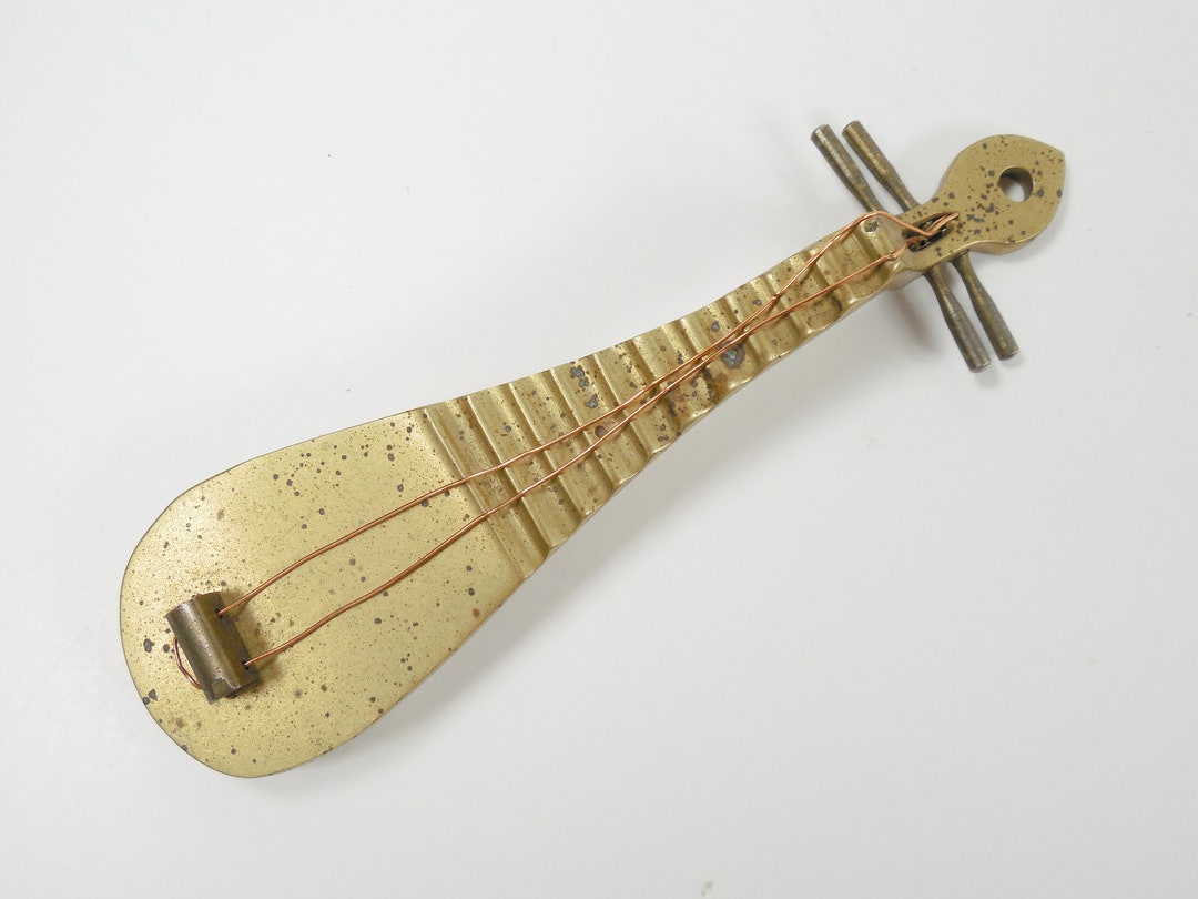 Solid Brass Pipa Chinese Lute Guitar Liuqin Japanese Biwa Vietnamese ...