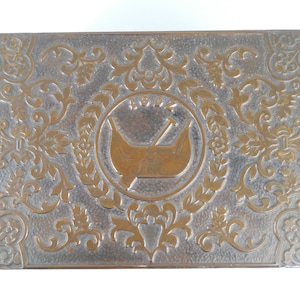 LODZ Poland Embossed Metal Box Jewelry Box Decorative Storage Stash Box ...