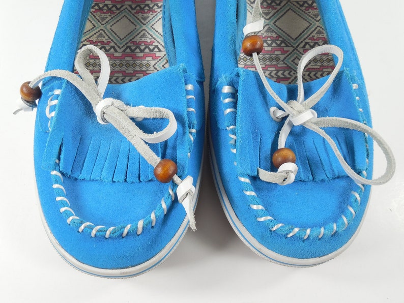Vans Aqua Turquoise Blue Suede Nubuck Moccasins Slip on Sneakers Size 7 ...
