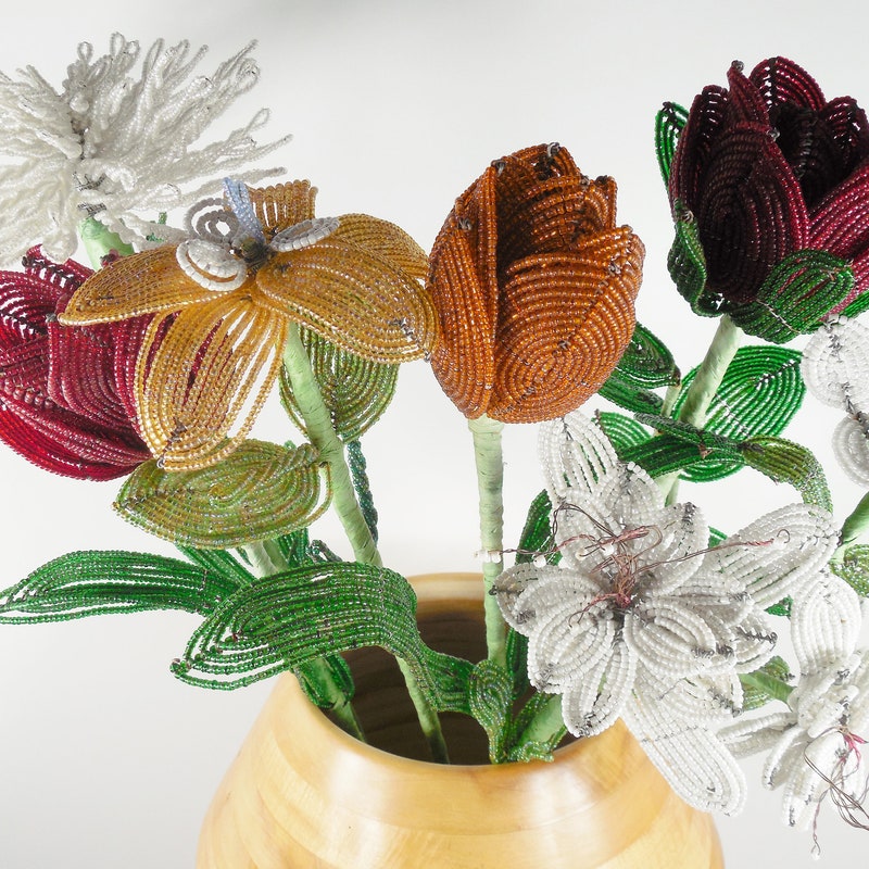 French Beaded Flower - Etsy