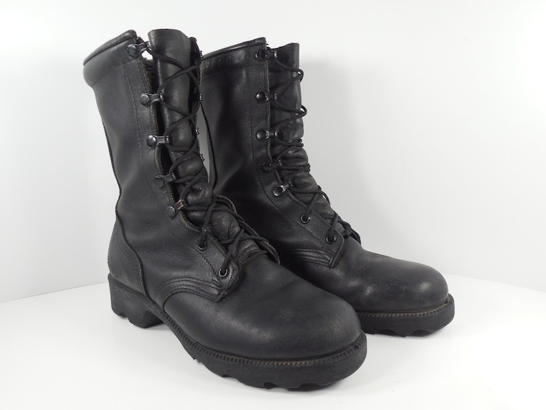 90s Altama Military Combat Boots PJ 4-97 Black Full Leather Men Size 5 ...