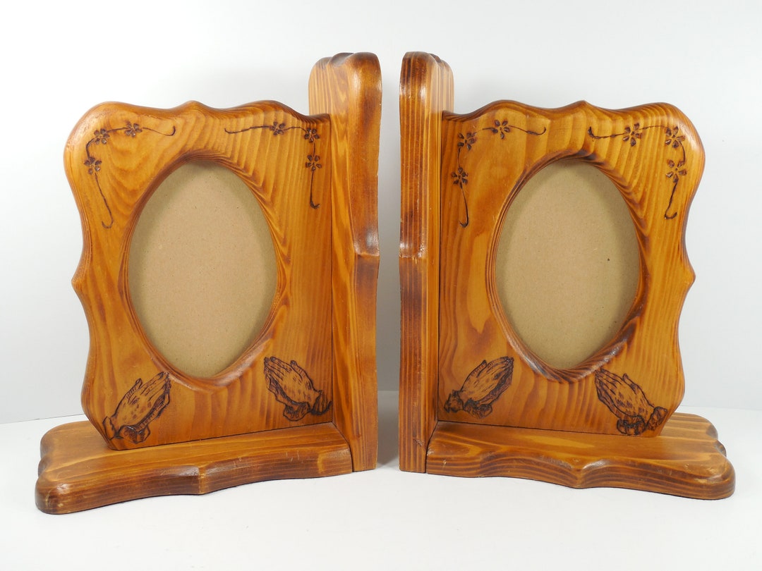 Pine Wood Wooden Photo Picture Photograph Frame Bookends Hand Crafted ...