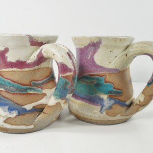 Magenta Purple Teal Aqua Blue Drip Glaze Speckled Cream Glaze Natural ...