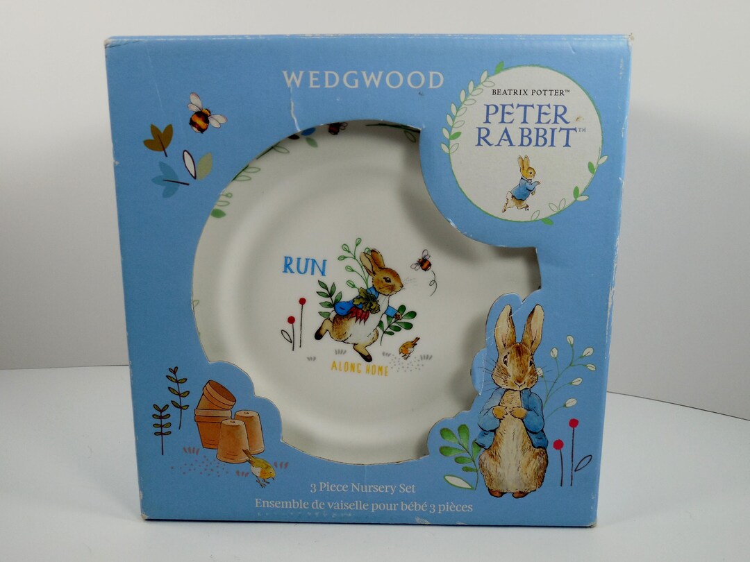 Beatrice Potter Peter Rabbit Wedgewood Three 3 Piece Nursery Set Child ...