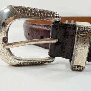 Brown Embossed Croc Crocodile Gator Alligator Full Grain Leather Golf ...