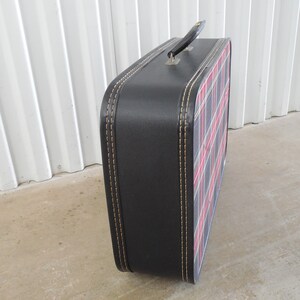 Black Red Tartan Plaid Canvas Suitcase 18 by 12 by 5 Inches Front ...