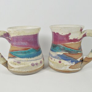 Magenta Purple Teal Aqua Blue Drip Glaze Speckled Cream Glaze Natural ...