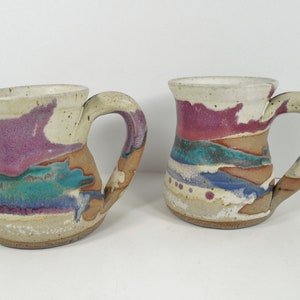 Magenta Purple Teal Aqua Blue Drip Glaze Speckled Cream Glaze Natural ...