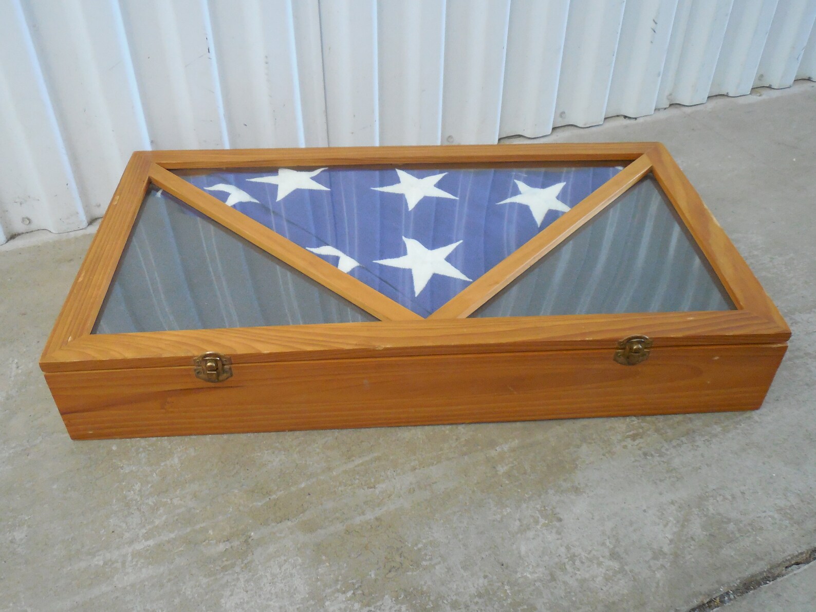 Wood Wooden Flag Military Memorial Display Case Pheonix Industries ...
