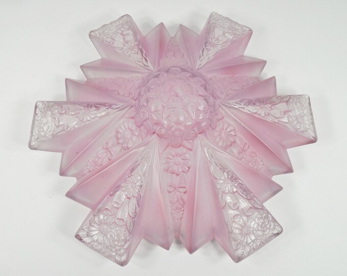 Art Deco 1930s Reuben Haley Consolidated Art Glass Co Modernizer Pink ...