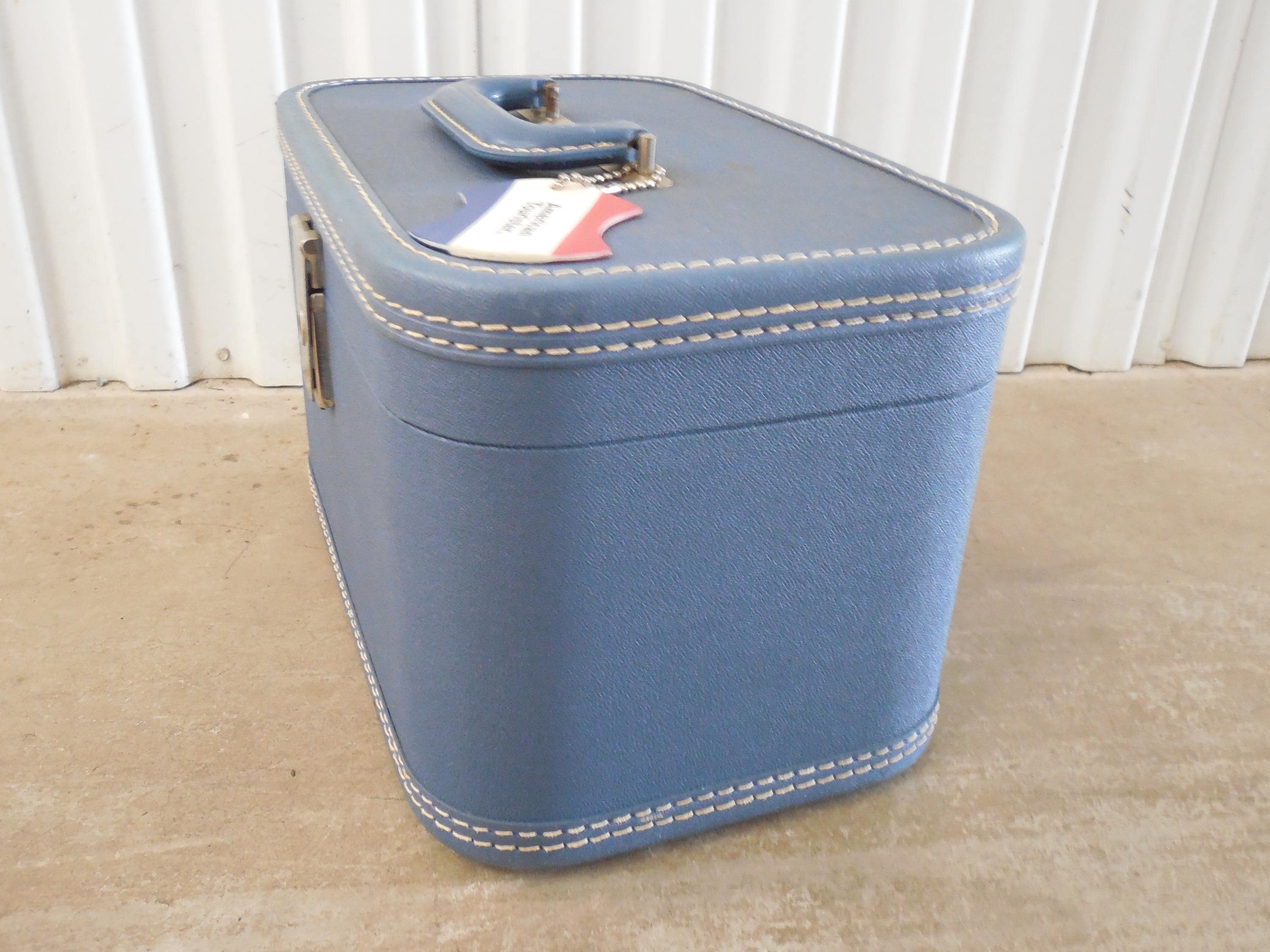 Mid Century 50s 60s American Tourister Blue Train Case Overnight Carry ...