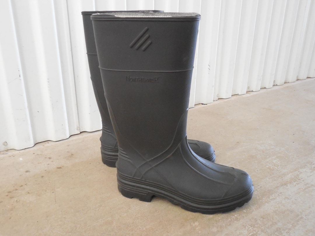 Northerner Knee High Black Rubber Rain Boots Womens Size 6 to 6.5 6 1/2 ...