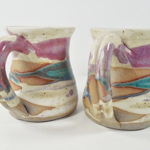 Magenta Purple Teal Aqua Blue Drip Glaze Speckled Cream Glaze Natural ...