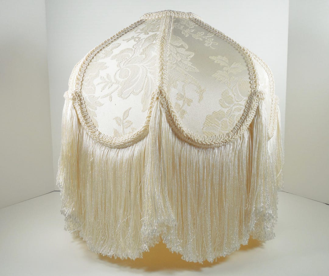 Donna Ladley Victorian Art Nouveau Style Fringed Ivory Cream off White ...