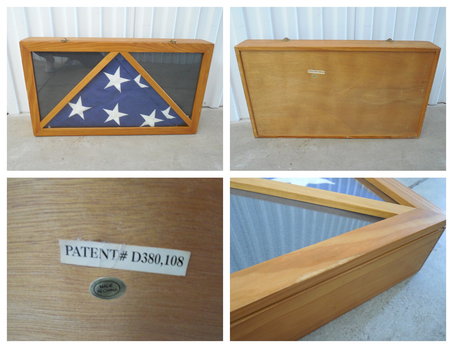 Wood Wooden Flag Military Memorial Display Case Pheonix Industries ...