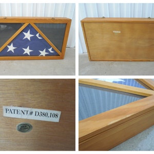 Wood Wooden Flag Military Memorial Display Case Pheonix Industries ...