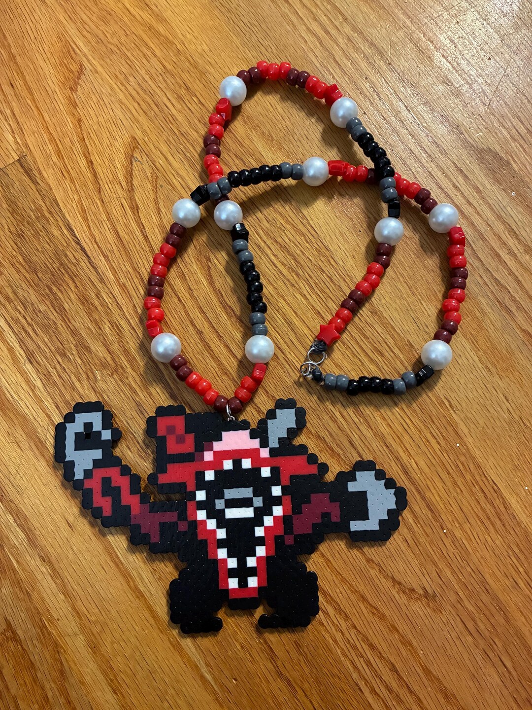 Withered Foxy Jumpscare V2 Perler/fuse Bead Necklace/keychain/plain Art ...