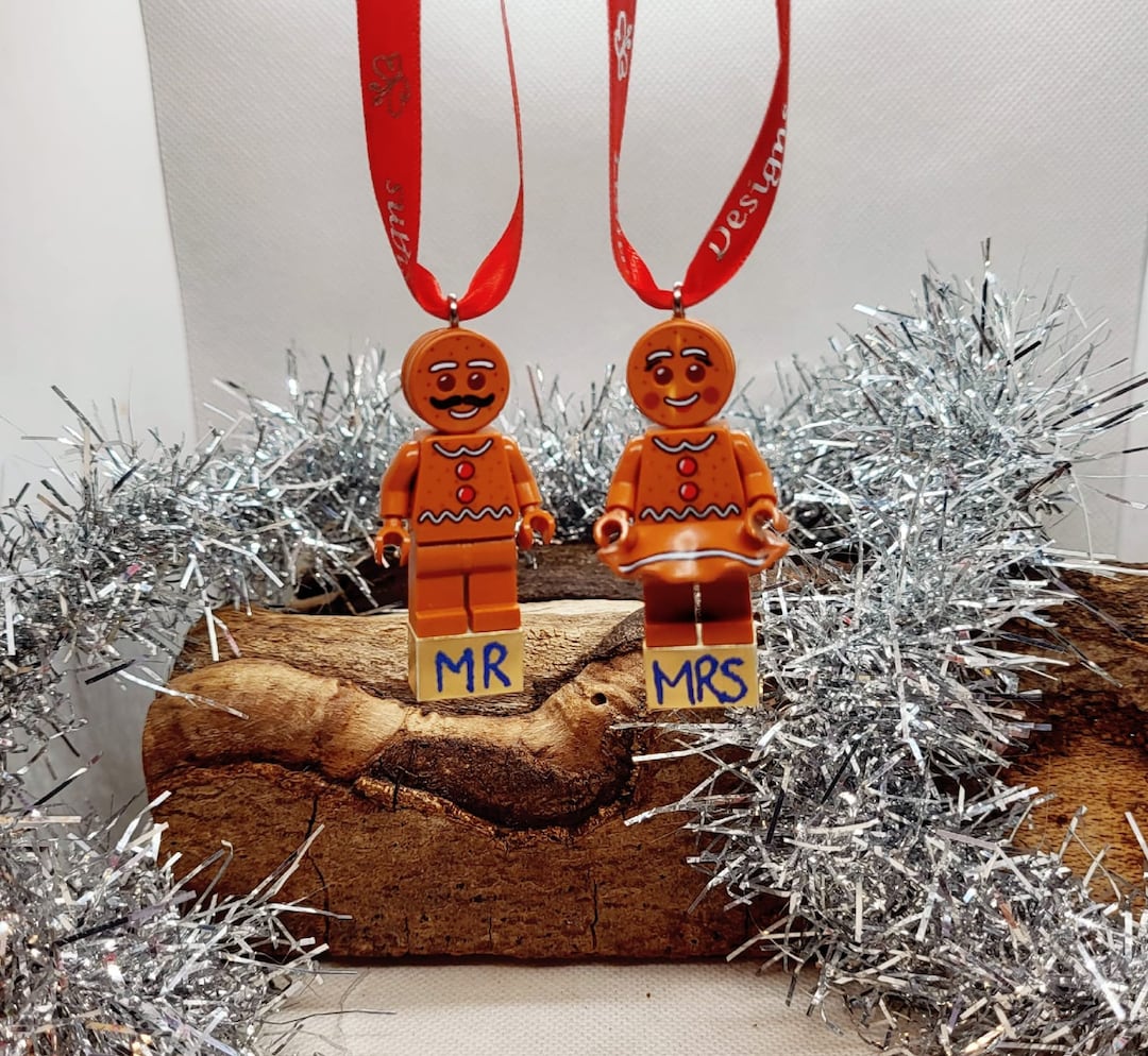 Novelty Brick MR & MRS Gingerbread Man Christmas Decoration Gift ...