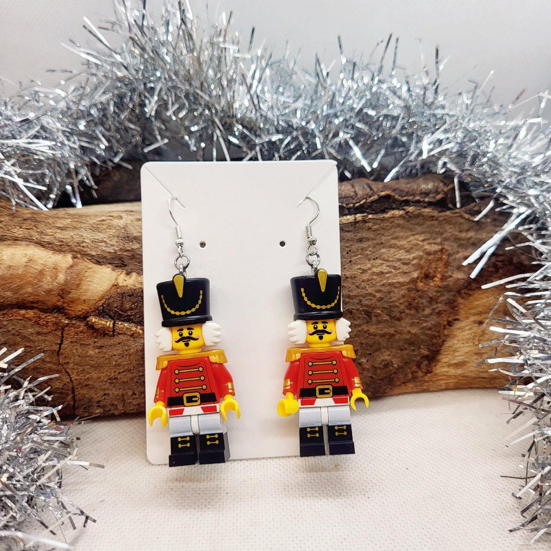Novelty Brick NUT CRACKER Santa Christmas Earrings Fun Gift Festive ...