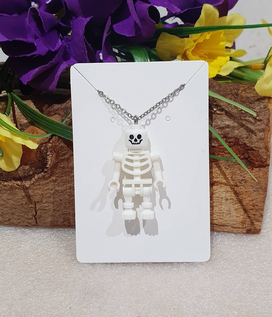 Novelty Brick Cute Skeleton Brick Necklace Spooky Goth Fun Gift Festive ...