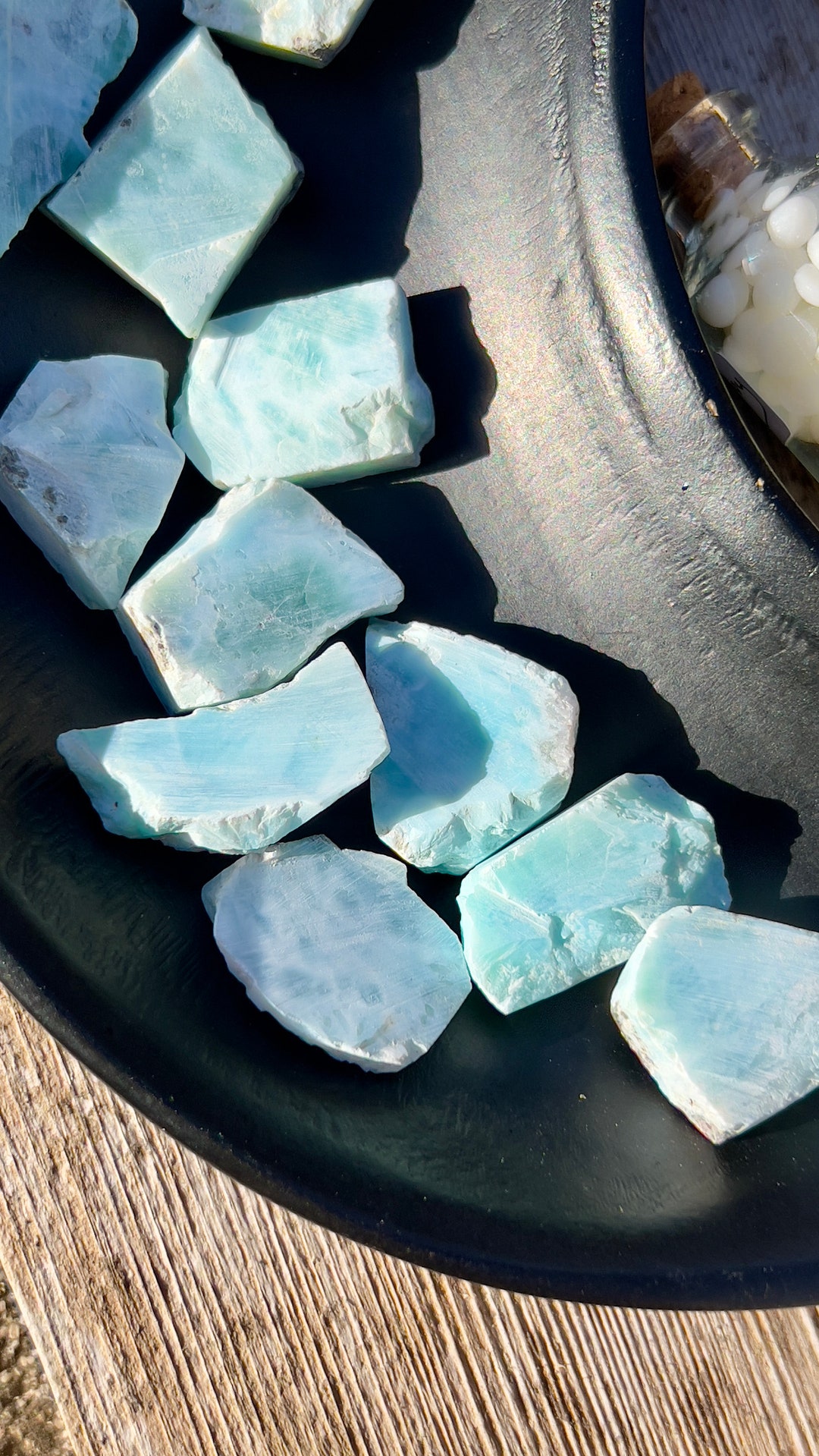Natural Mini Raw Larimar Slabs - High Quality Rough Larimar Pieces From ...