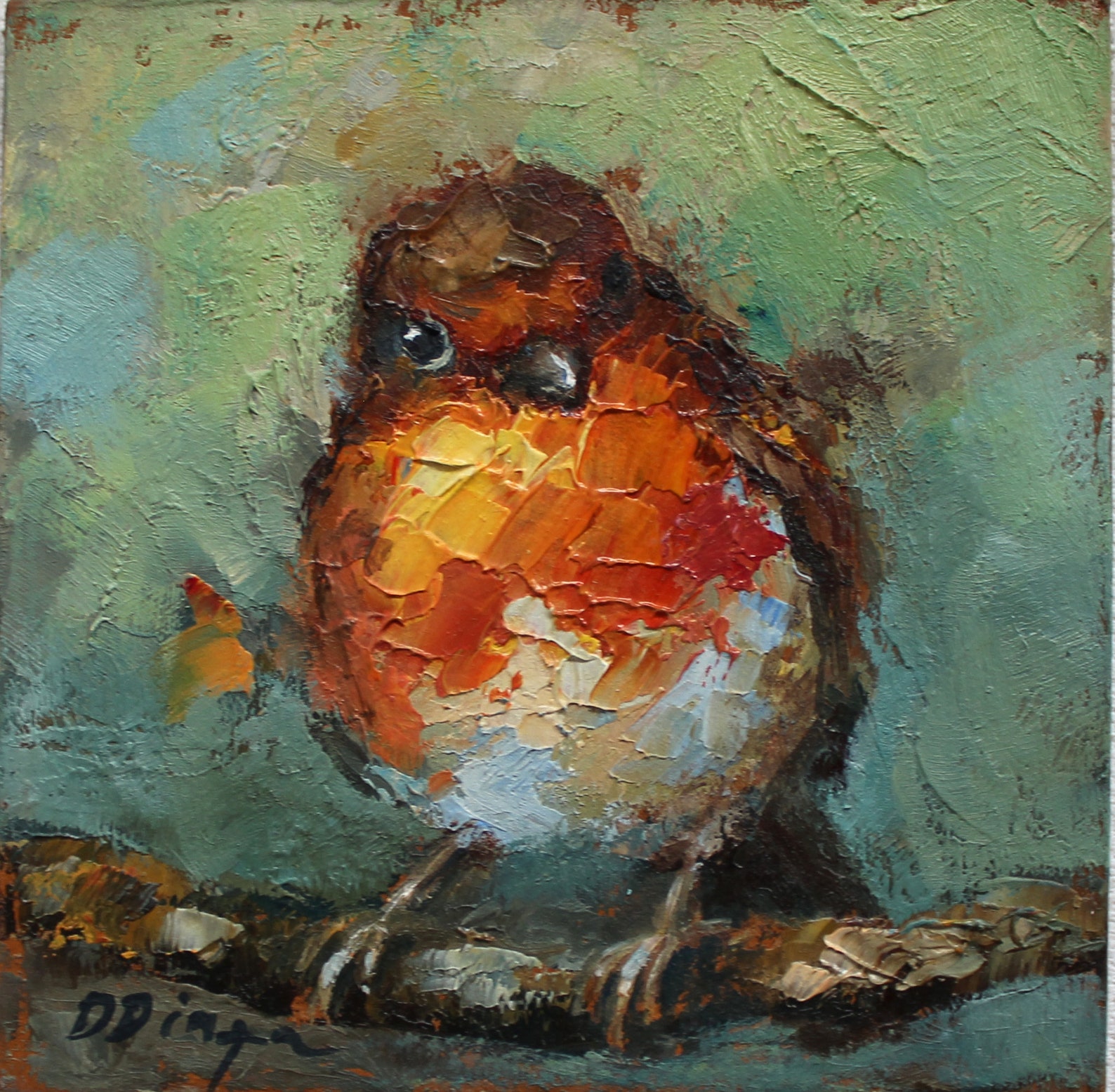 Original Birds Oil Paintings by Daiga Dimza Bright Colorful Abstract ...