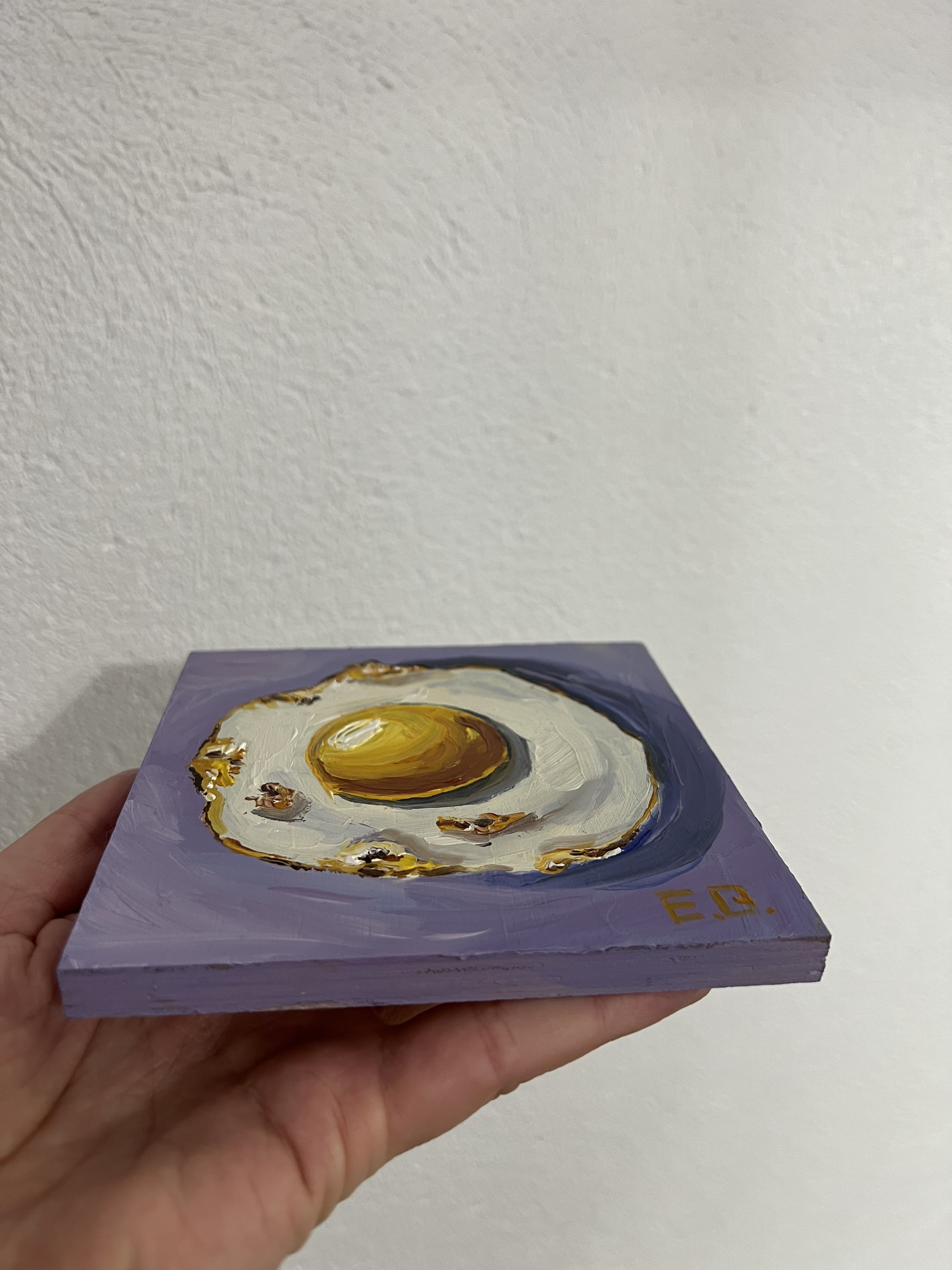 Original Custom Egg Oil Painting Food Art Fried Egg Oil - Etsy