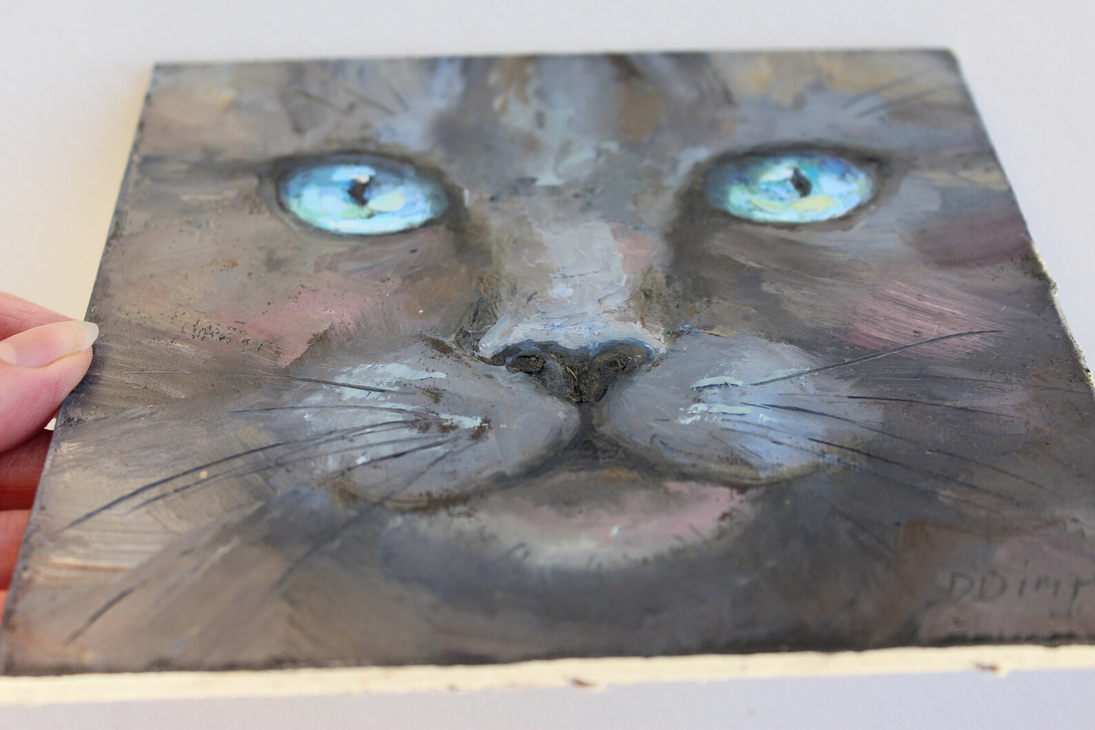 Cat Original Oil Painting by Daiga Dimza Bright Colorful Abstract Art ...