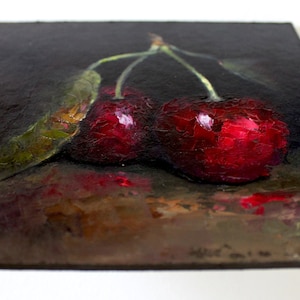 Original Custom Cherry Oil Painting by Daiga Dimza Bright Colorful ...