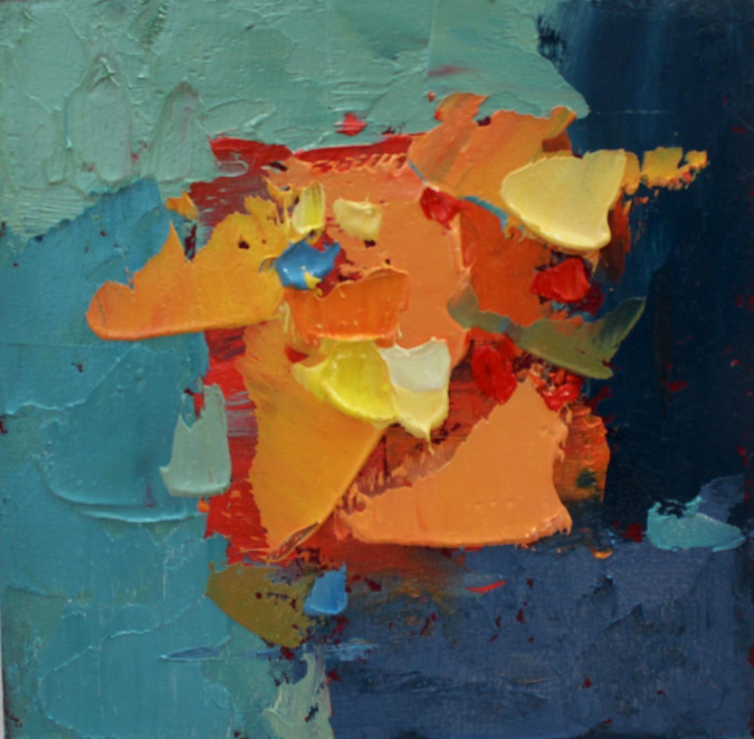 Original Abstract Oil Painting on Cardboard Texture Art by Daiga Dimza ...