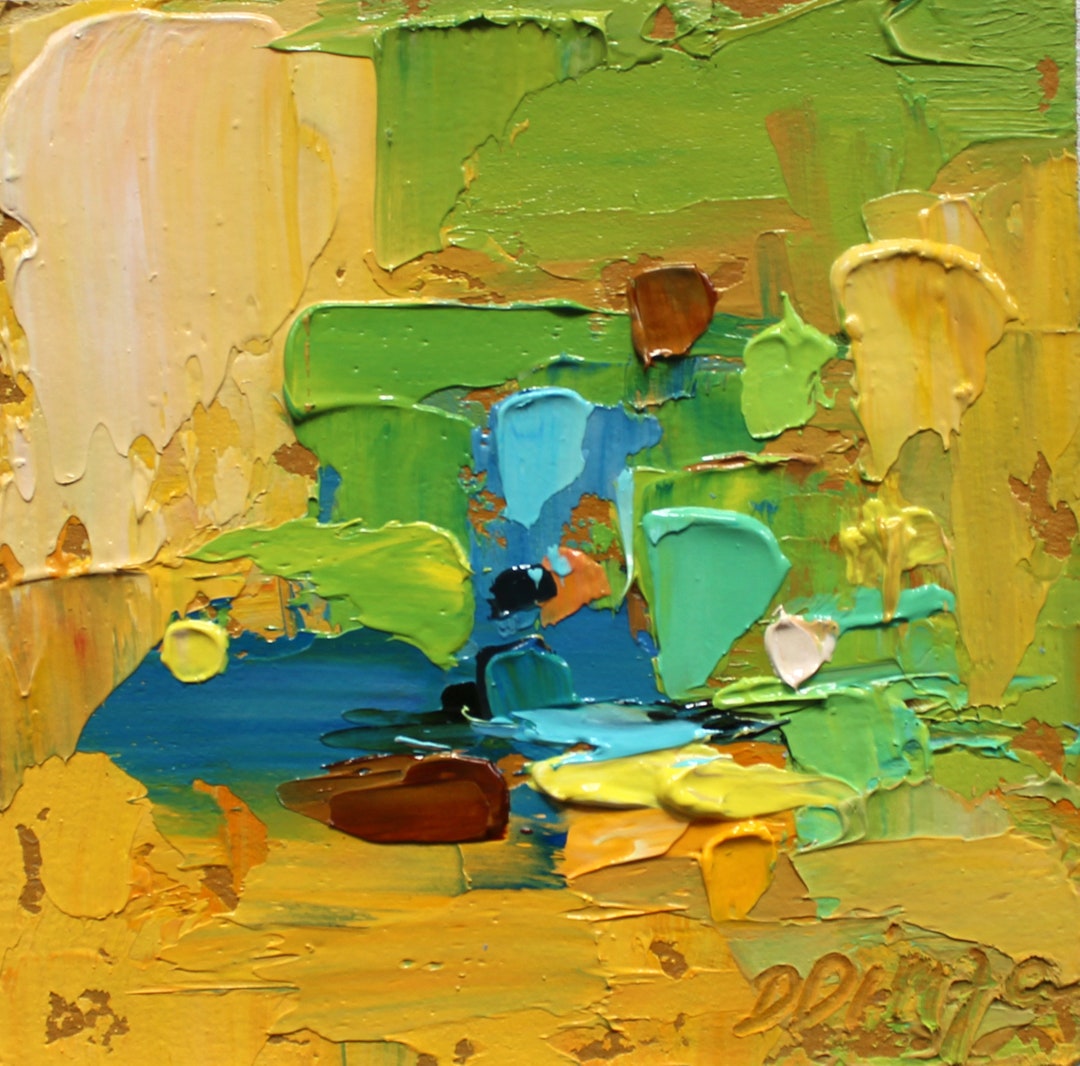 Original Abstract Oil Painting on Cardboard Texture Art by Daiga Dimza ...