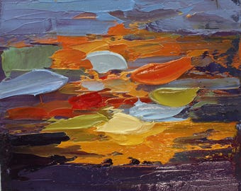 Original Abstract Oil Painting on Cardboard Texture Art by Daiga Dimza ...