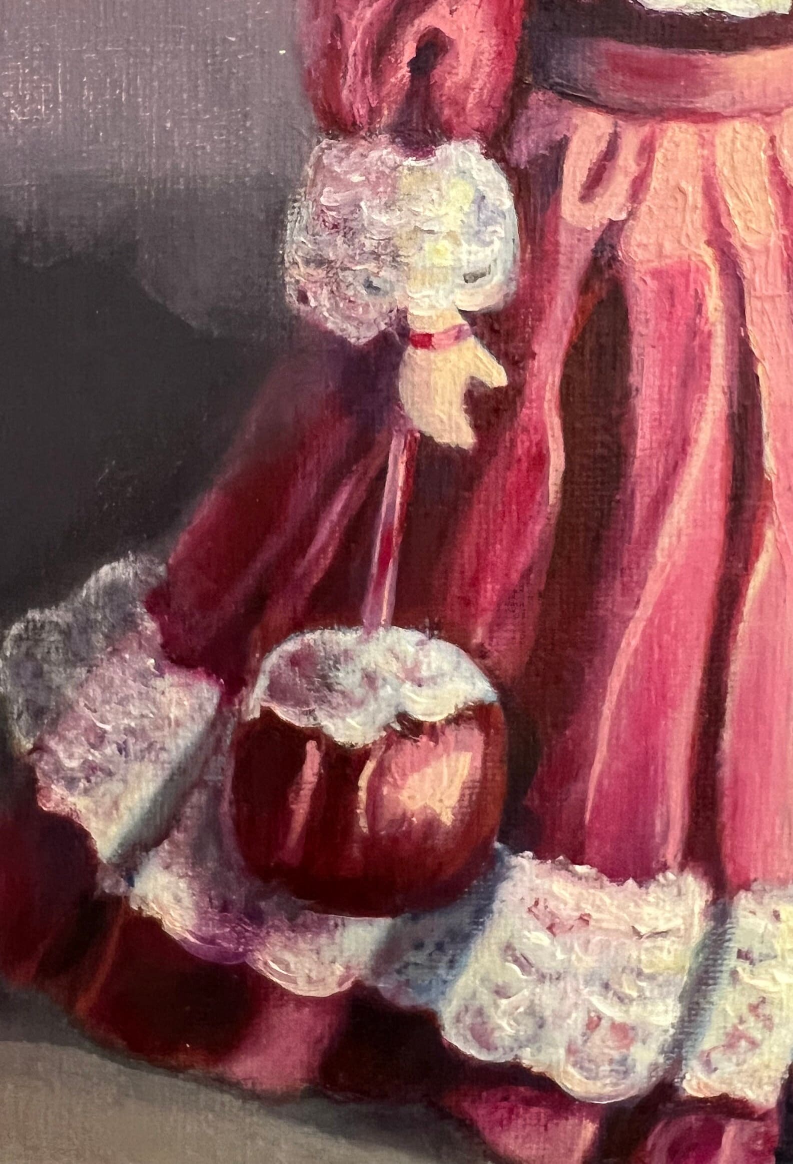 Doll Oil Painting Original Vintage Style Children Room Wall Decor Pink ...