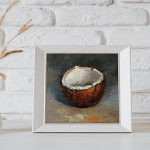Coconut Oil Original Painting on Cardboard Texture Art by Daiga Dimza ...