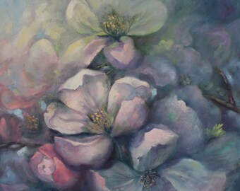 Art & Collectibles Oil Original oil painting on canvas of apple tree ...