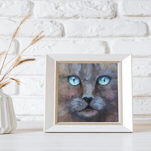 Cat Original Oil Painting by Daiga Dimza Bright Colorful Abstract Art ...