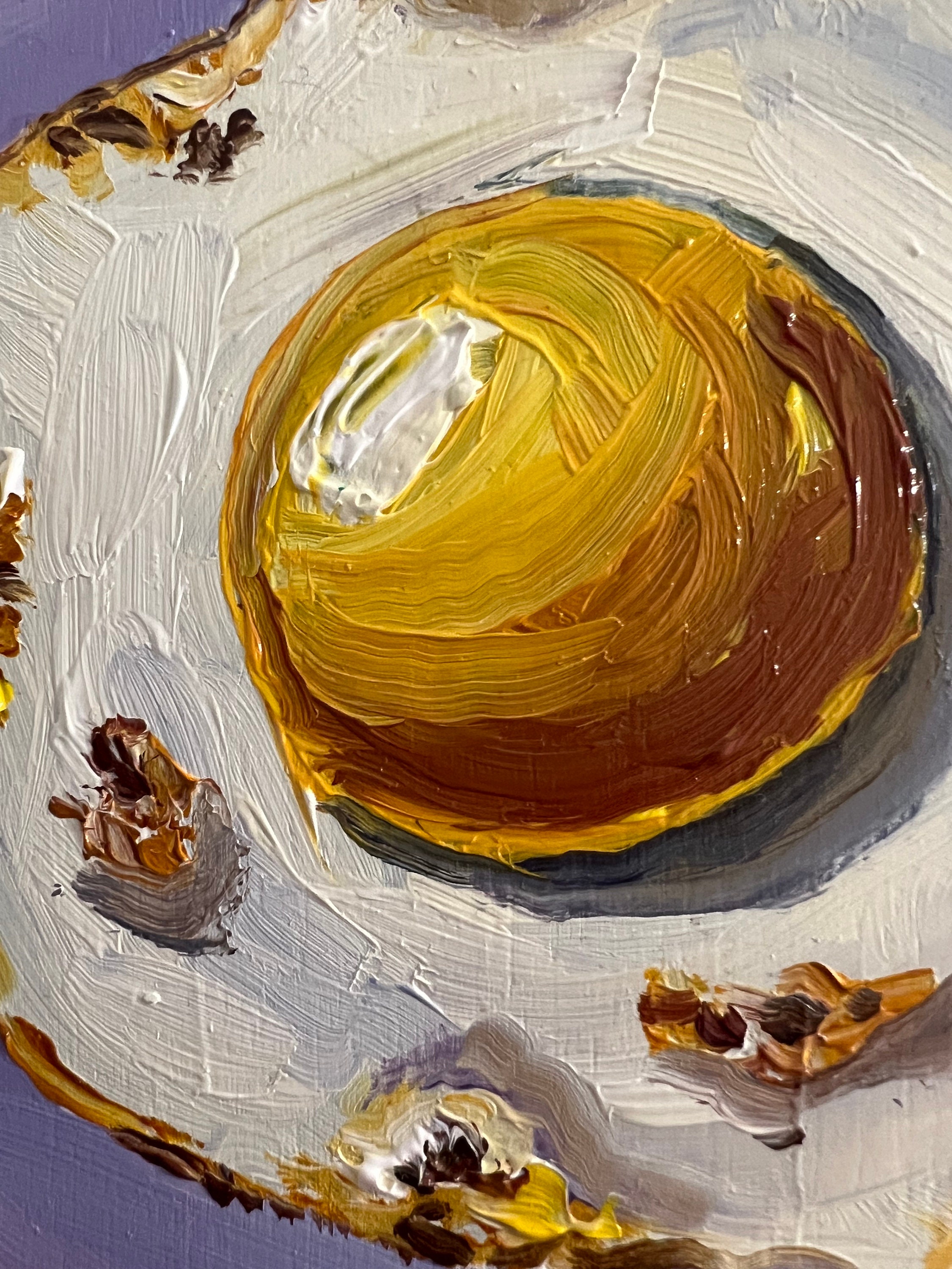 Original Custom Egg Oil Painting Food Art Fried Egg Oil - Etsy