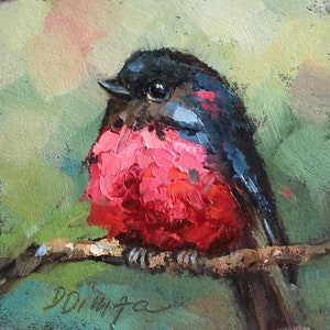 Original Birds Oil Paintings by Daiga Dimza Bright Colorful Abstract ...